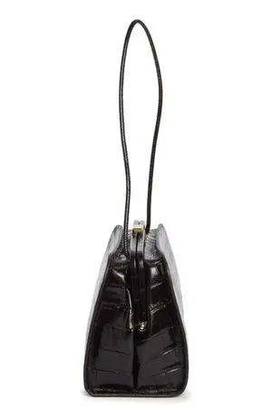 LOEFFLER RANDALL Zella Croc Embossed Leather Shoulder Bag