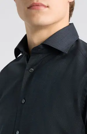 ETON Slim Fit Houndstooth Wool Dress Shirt