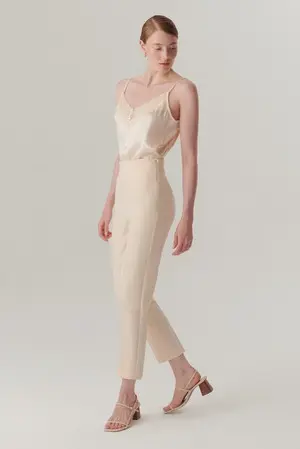 EXQUISE Lilly Back Detail Straight Leg Trousers