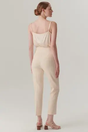 EXQUISE Lilly Back Detail Straight Leg Trousers
