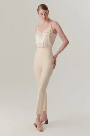 EXQUISE Lilly Back Detail Straight Leg Trousers