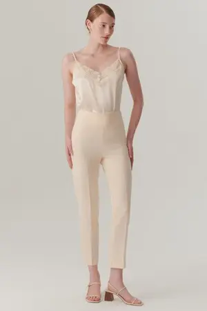 EXQUISE Lilly Back Detail Straight Leg Trousers