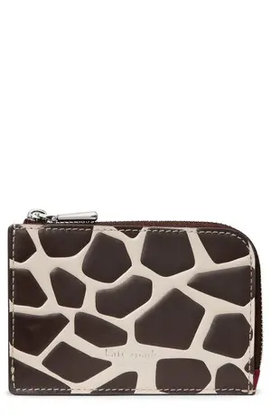 Kate Spade New York Giraffe Print Leather Mini Zip Card Case - Multi