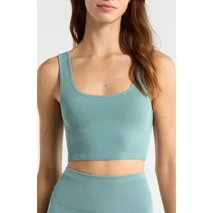 Lunya Seamless Modal Flow Cropped Tank - Musing Moss