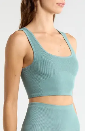 Lunya Seamless Modal Flow Cropped Tank - Musing Moss