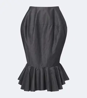 Jacquemus Palmier Cotton And Mohair-blend Midi Skirt - Grey