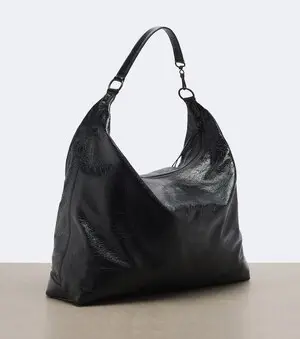 Balenciaga Le City Large Leather Shoulder Bag - Black