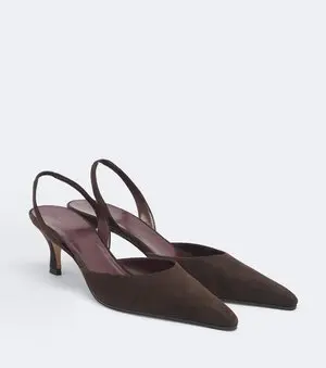 THE ROW Inez Suede Slingback Pumps