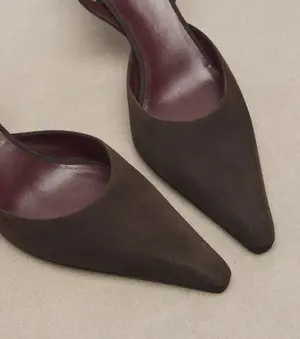 THE ROW Inez Suede Slingback Pumps