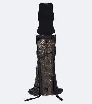 Attico Cutout Sequined Gown
