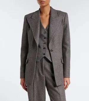 Gabriela Hearst Coleridge Herringbone Cashmere And Wool Vest