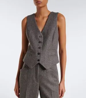 Gabriela Hearst Coleridge Herringbone Cashmere And Wool Vest