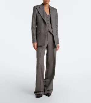 Gabriela Hearst Coleridge Herringbone Cashmere And Wool Vest