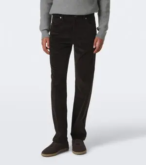 Zegna Roccia Corduroy Straight Pants - Brown