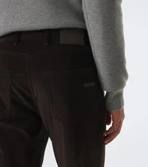 Zegna Roccia Corduroy Straight Pants - Brown