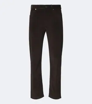 Zegna Roccia Corduroy Straight Pants - Brown