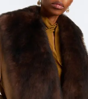 Valentino Garavani Shearling-trimmed Silk And Wool Jacket