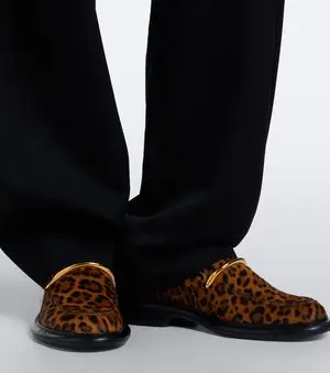 Givenchy Pinch Leopard-print Calf Hair Loafers - Brown