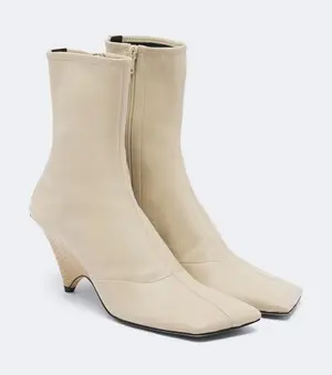 CHRISTEN Edge Leather Ankle Boots - Beige