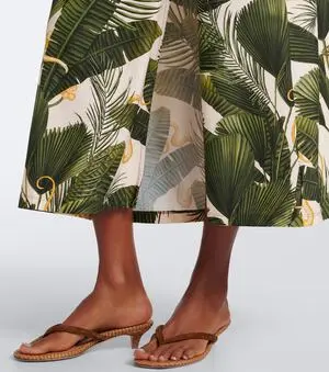 Johanna Ortiz Gathered Printed Midi Skirt