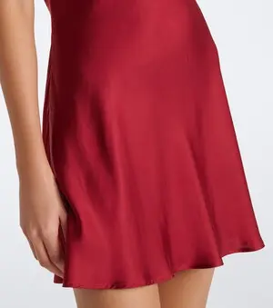 Rixo Lacie Lace-trimmed Satin Minidress