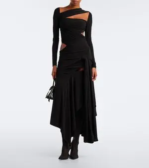 Attico Cheope Lace-trimmed Mesh Over-the-knee Boots
