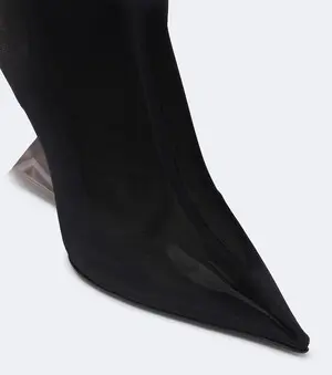 Attico Cheope Lace-trimmed Mesh Over-the-knee Boots