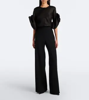 Carolina Herrera Floral-appliqué Silk Top