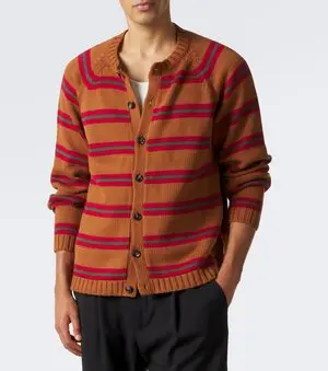 BODE Holly Striped Cotton And Wool Cardigan