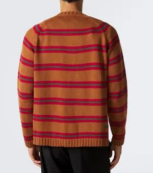 BODE Holly Striped Cotton And Wool Cardigan