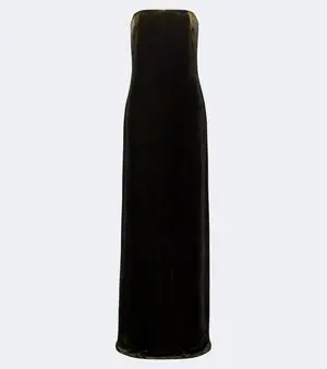 Ralph Lauren Velvet Bustier Gown - Green