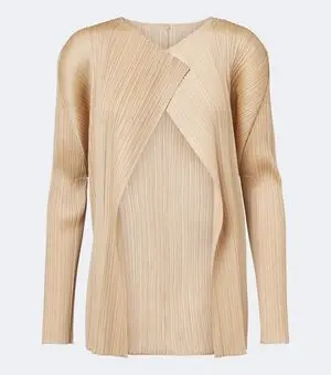 Issey Miyake Monthly Colors: October Pleated Cardigan - Beige