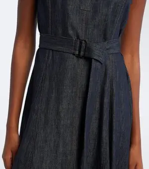 Brunello Cucinelli Monilli Belted Denim Polo Dress