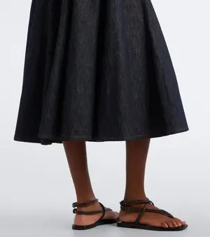 Brunello Cucinelli Monilli Belted Denim Polo Dress