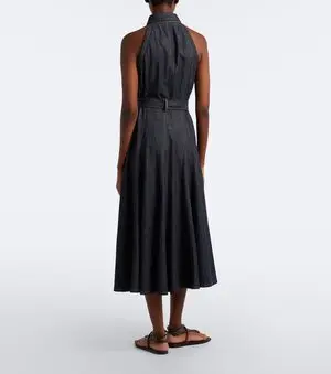 Brunello Cucinelli Monilli Belted Denim Polo Dress