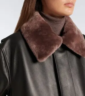Gabriela Hearst Grant Shearling-trimmed Leather Jacket