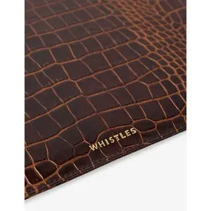Whistles Croc-embossed Leather Clutch