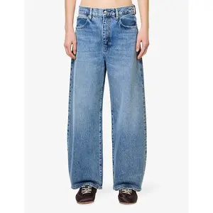FRAME The Bow Crop Wide-leg High-rise Denim Jeans
