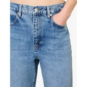 FRAME The Bow Crop Wide-leg High-rise Denim Jeans