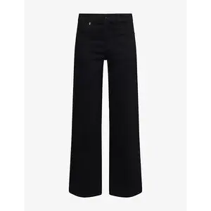 FRAME Le Slim Palazzo Low-rise Stretch-denim Jeans - Black