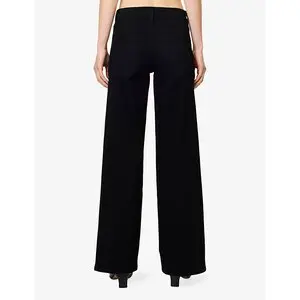FRAME Le Slim Palazzo Low-rise Stretch-denim Jeans - Black