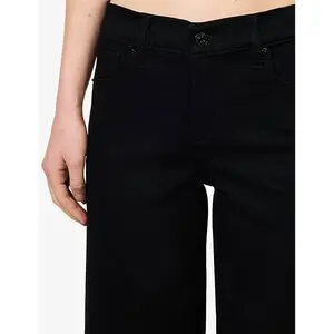 FRAME Le Slim Palazzo Low-rise Stretch-denim Jeans - Black