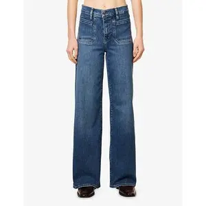 FRAME Le Slim Palazzo High-rise Stretch-denim Jeans