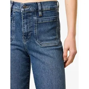 FRAME Le Slim Palazzo High-rise Stretch-denim Jeans