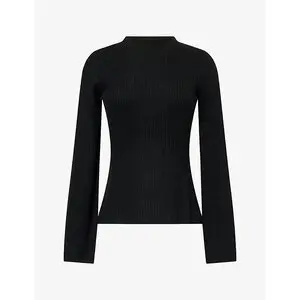 Le Kasha Ribbed Long-sleeve Cashmere Top - Black