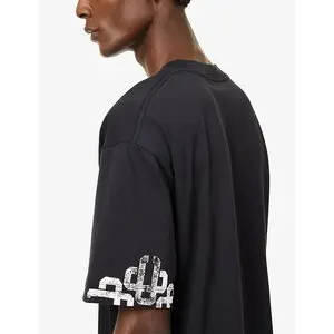 THE COUTURE CLUB Crack Emblem Printed Cotton T-shirt