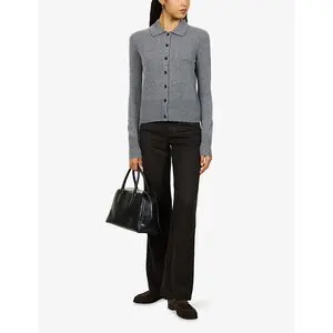 Le Kasha Ribbed-trims Cashmere Knitted Polo Cardigan