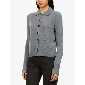 Le Kasha Ribbed-trims Cashmere Knitted Polo Cardigan