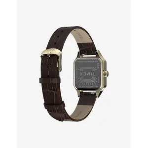 Timex® Addison 23mm Brass And Leather Strap Quartz Watch