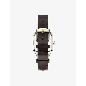 Timex® Addison 23mm Brass And Leather Strap Quartz Watch
